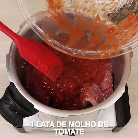 Carne com purê gratinado de Catupiry (feita na pressão)