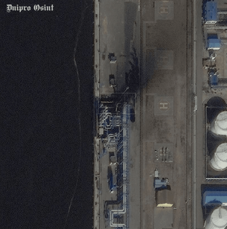 Ust-Luga oil berth destroyed after drone strikes, satellite imagery shows