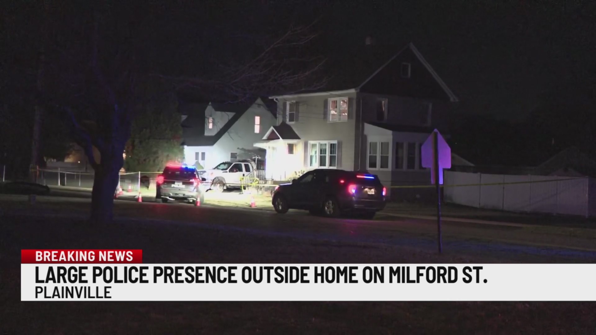 Plainvill police, SWAT outside home on Milford Street