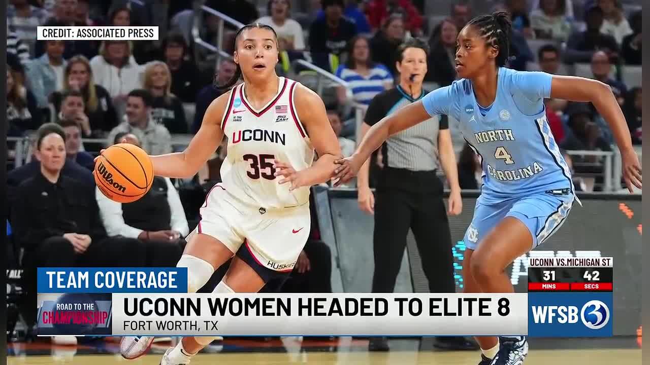 Top-seeded UConn moving on to Elite Eight after defeating No. 4 UNC