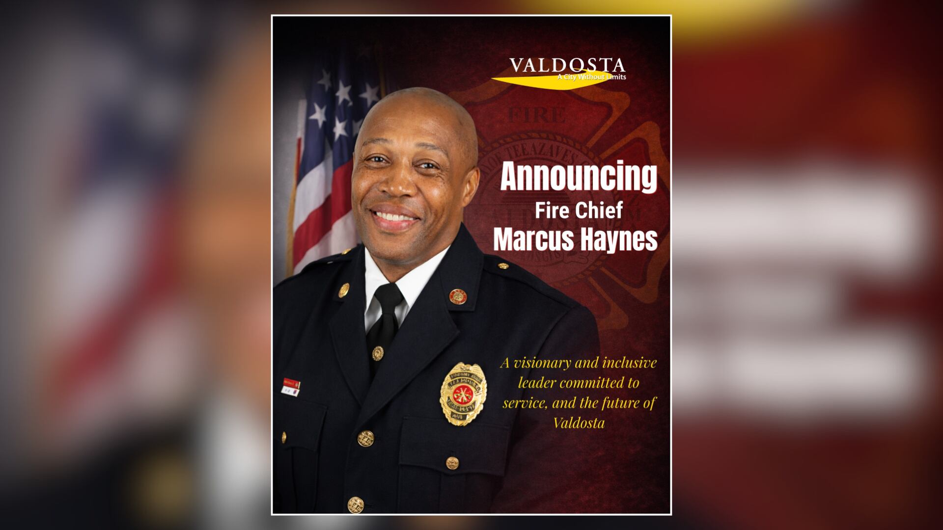City of Valdosta announces Marcus Haynes as new fire chief
