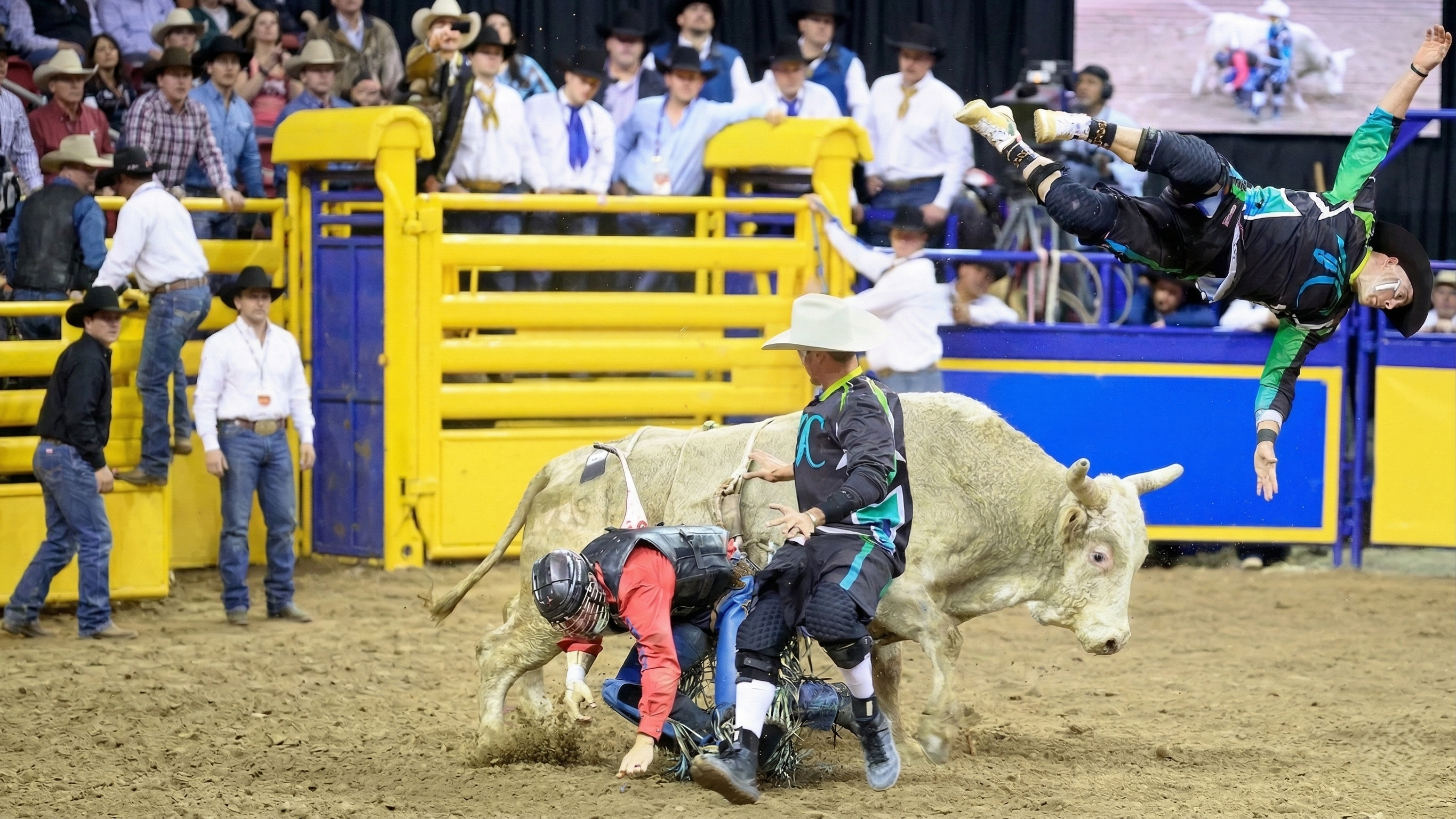 Watch what happens when a 2,000 lb bull catches you off guard - ribs ...