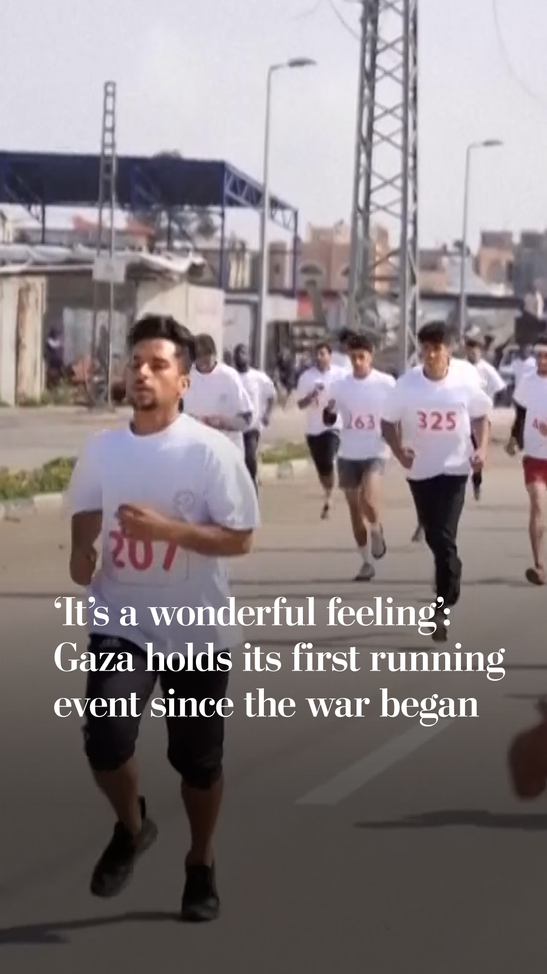 Gaza holds its first running event since the war began