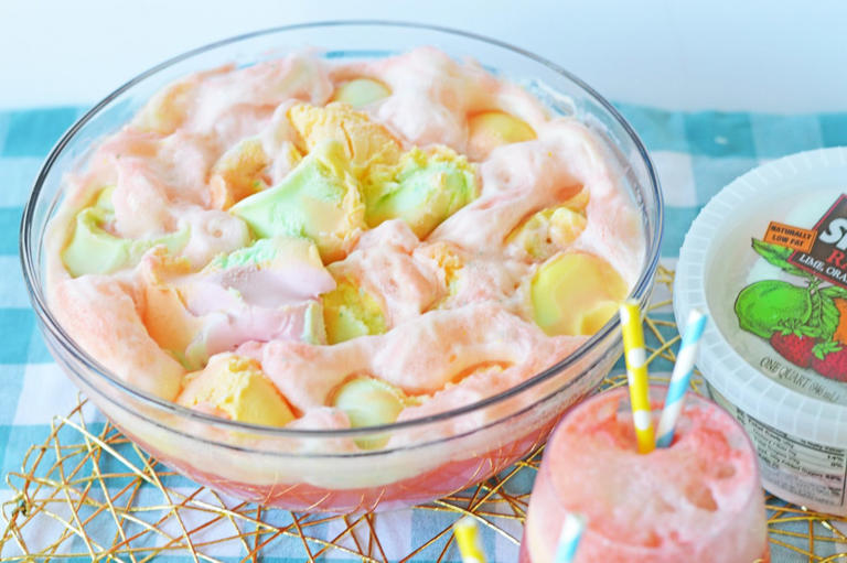 Easy Rainbow Sherbet Punch