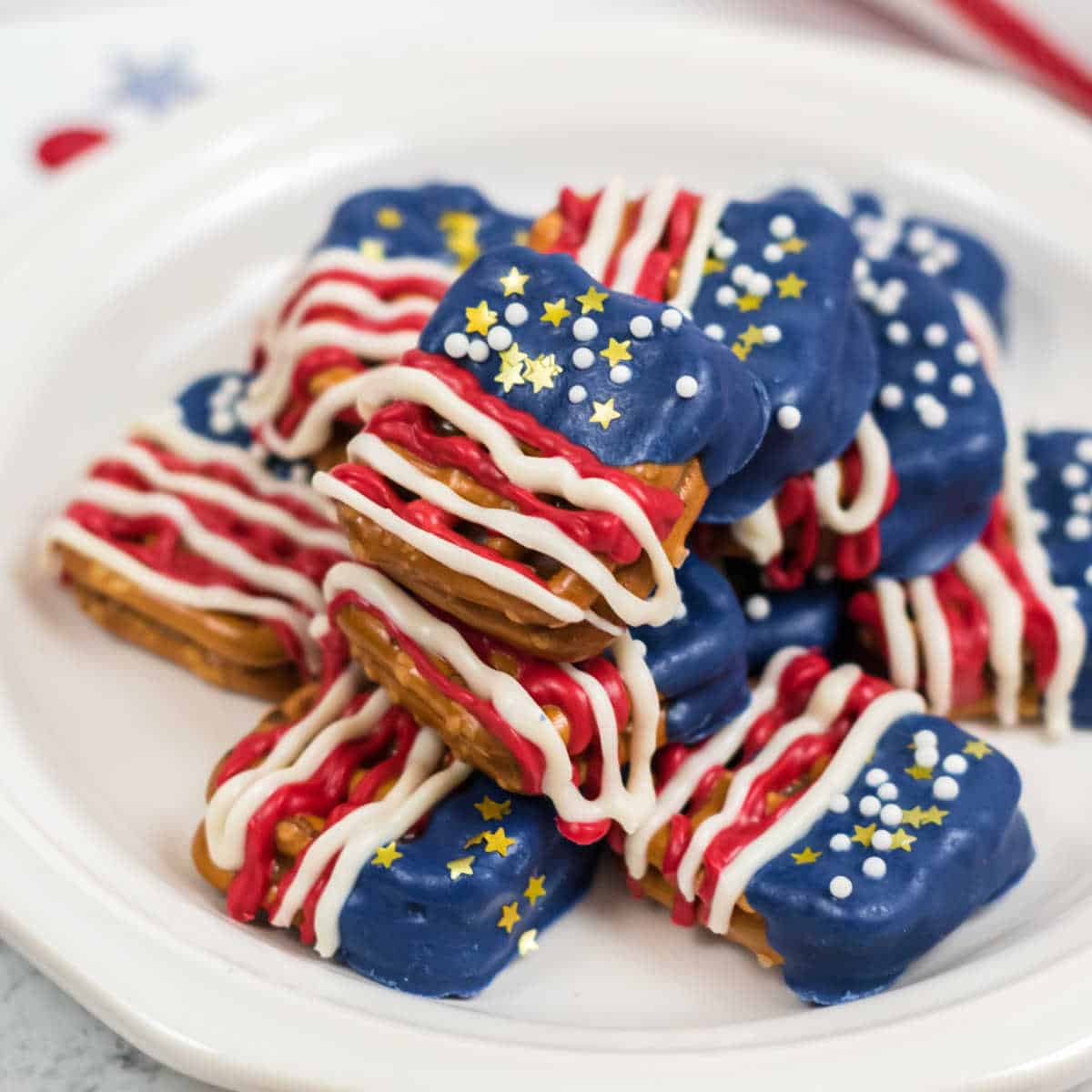 Red White & Blue Pretzel Bites