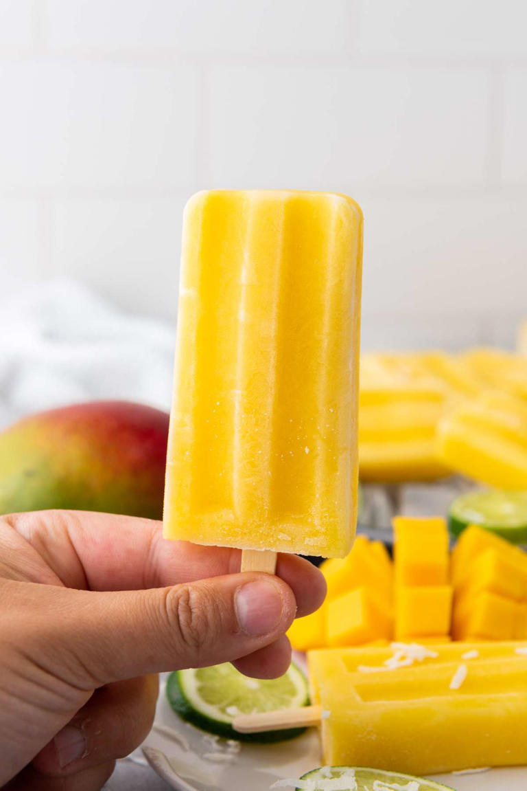 Easy Coconut Lime Mango Popsicles Recipe