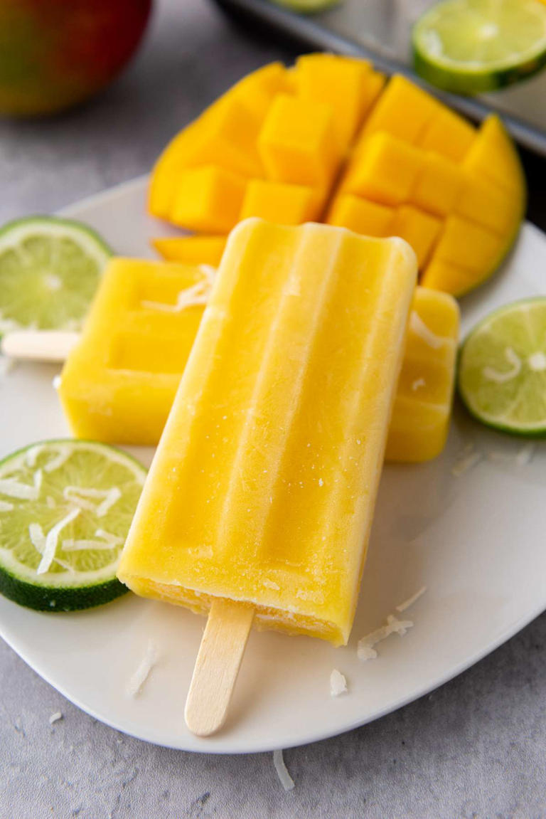 Easy Coconut Lime Mango Popsicles Recipe