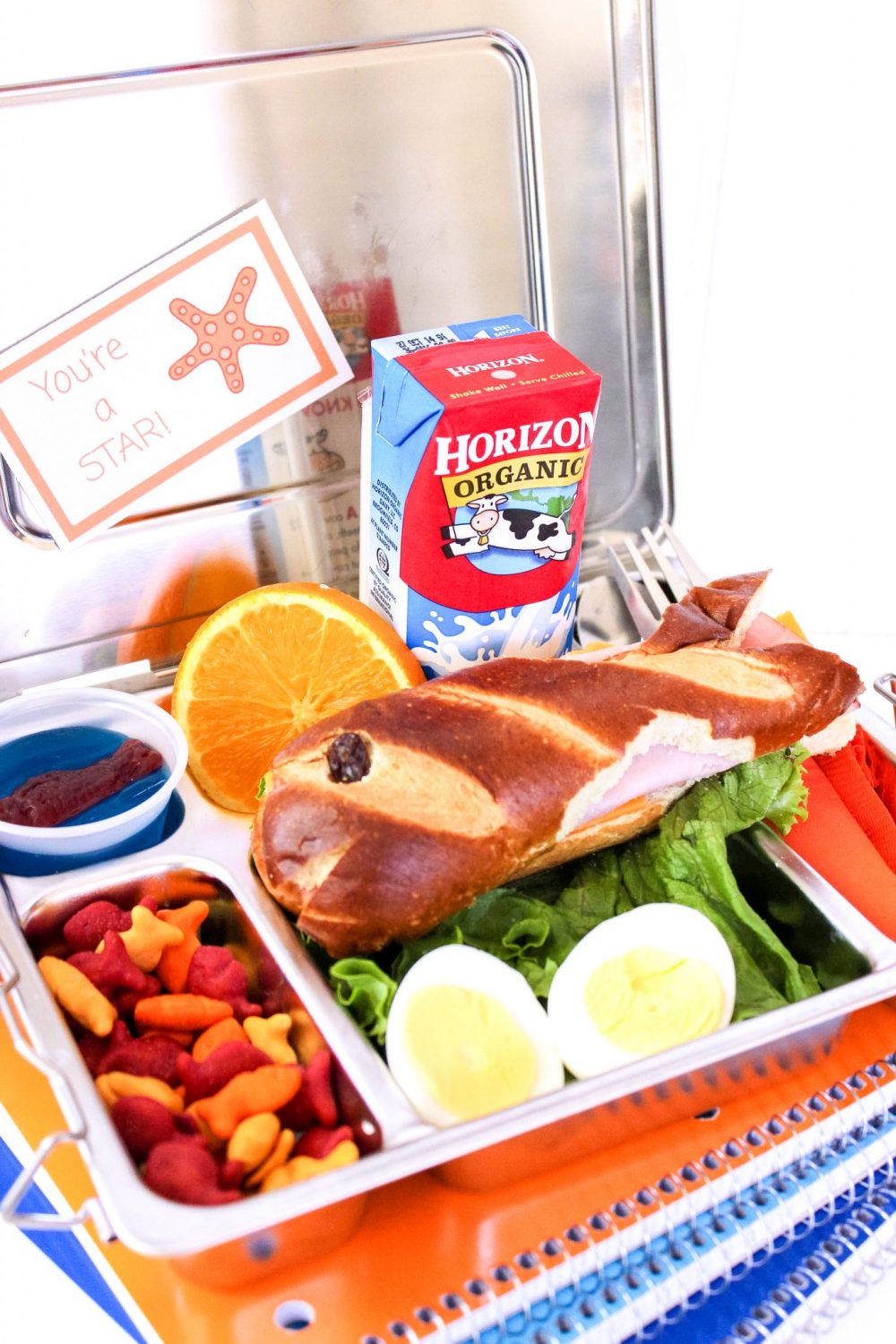 Make a Beach Themed Ham And Cheese Bento Box Lunch