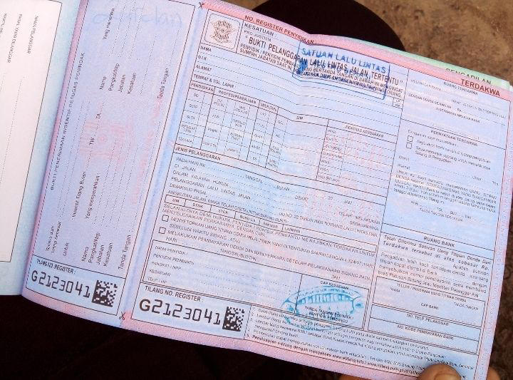 Wajib Tahu, 5 Warna Surat Tilang Kendaraan, Jangan Sampai Salah