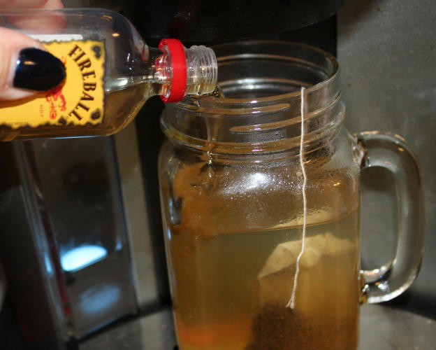 Hot toddy with Fireball! Perfect for fall colds!
