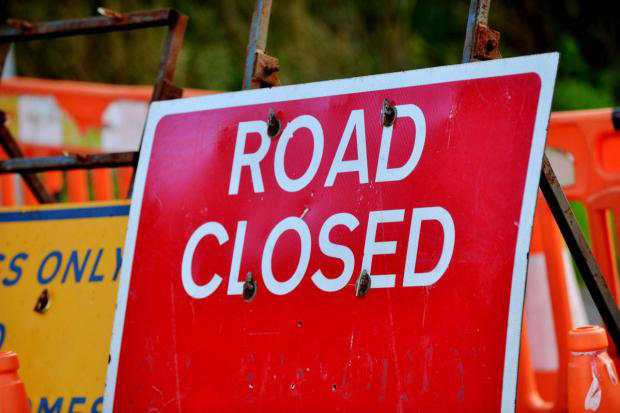 City road closed to cars and buses during roadworks