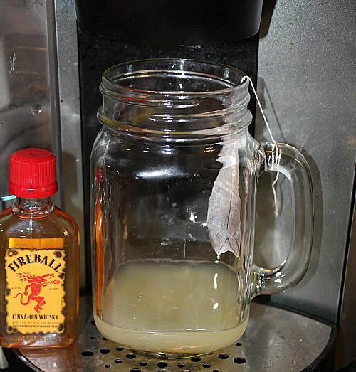 Hot toddy with Fireball! Perfect for fall colds!