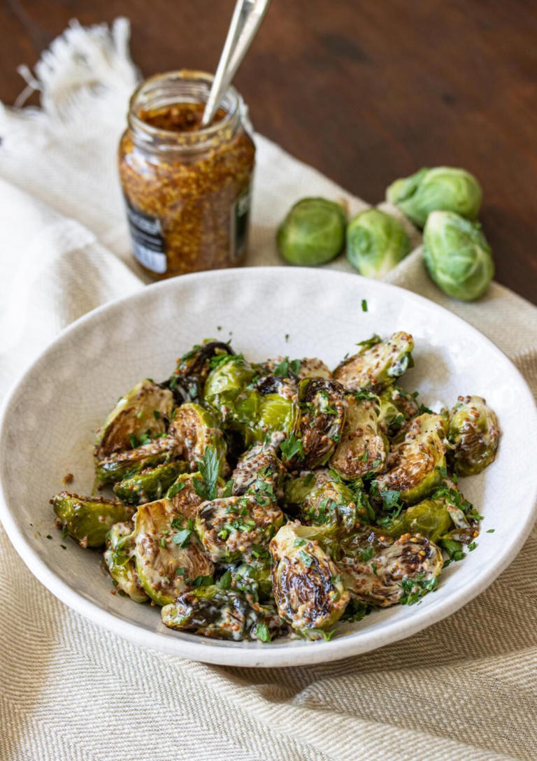 Oven-Roasted Brussels Sprouts With Mustard
