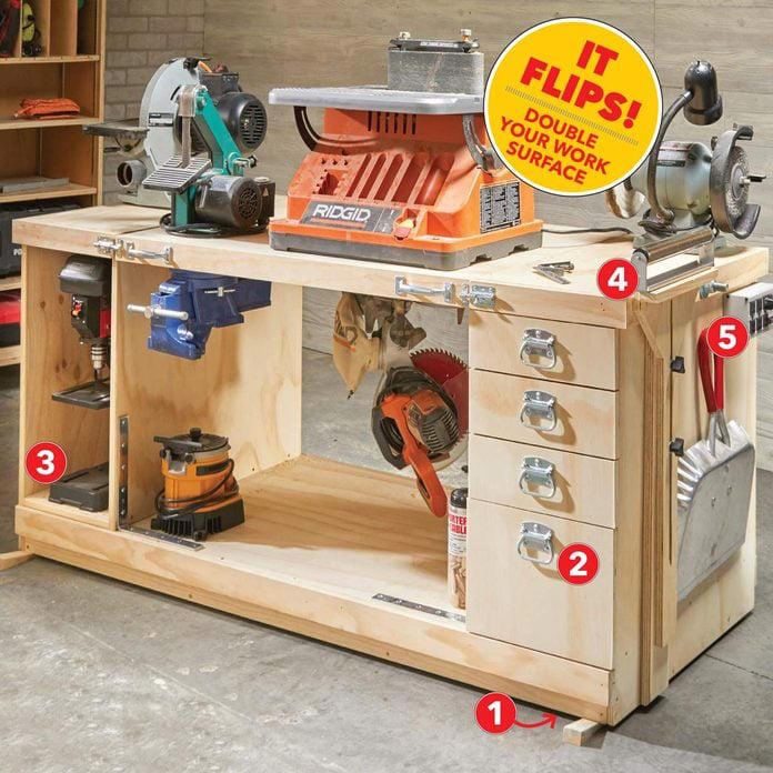 Space saving workbench store