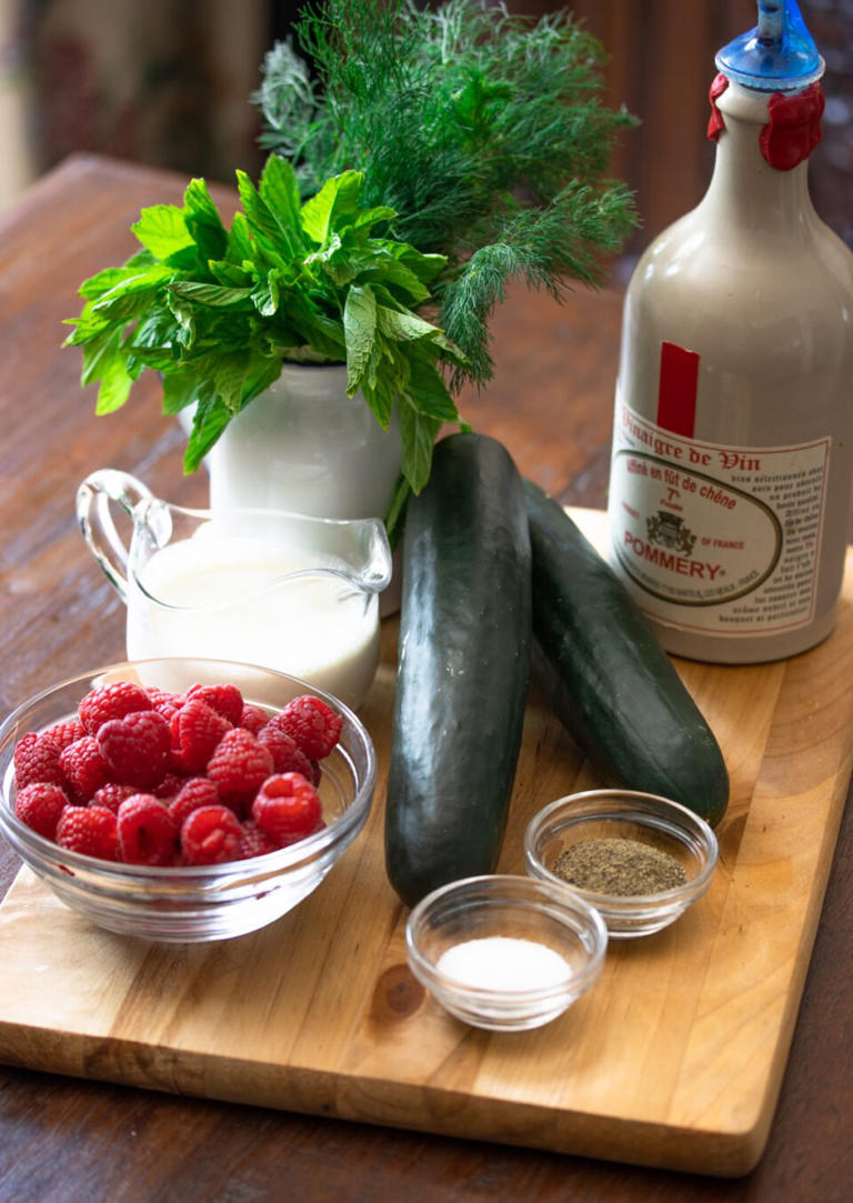 Cucumber Raspberry Salad - Creamy, Refreshing & Summer Ready