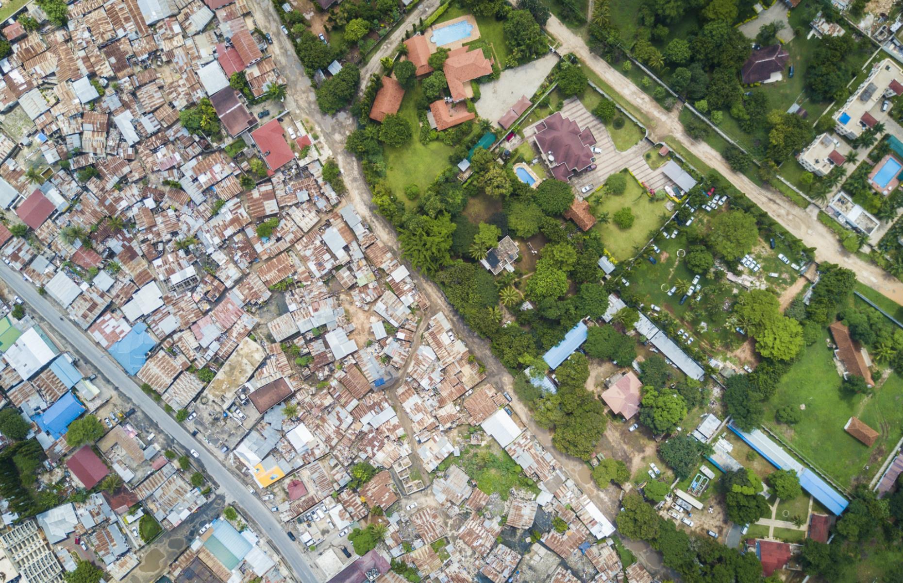 Striking drone photos that reveal the world's extreme wealth divide