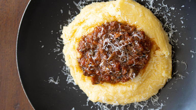 Mushrooms, Sausage Ragu With Polenta - Easy Recipe