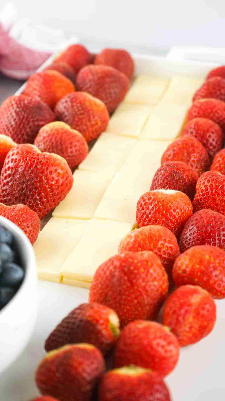 Red White Blue Cheese and Fruit Charcuterie Board