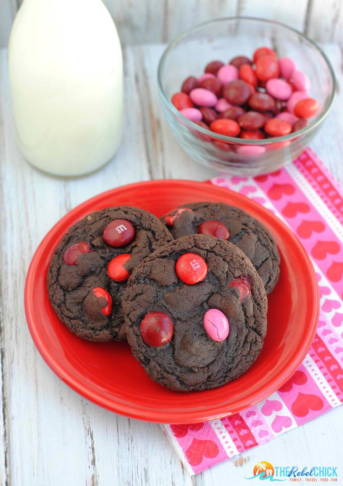 Chocolate Raspberry M&M Cookies
