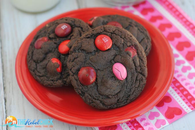 Chocolate Raspberry M&M Cookies