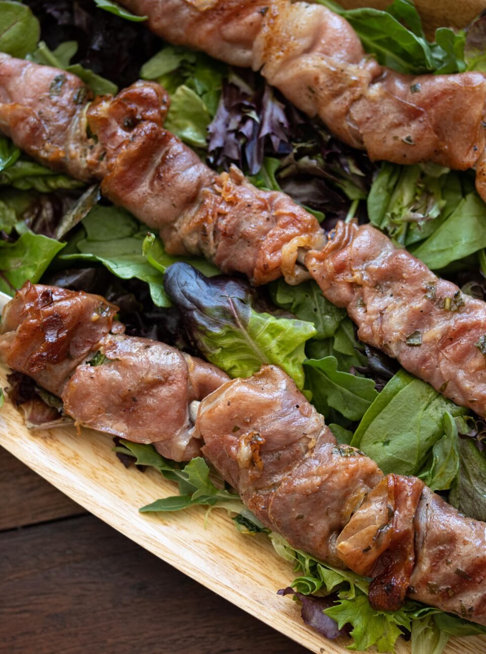 Shrimp Marinade In Tequila With Prosciutto And Basil