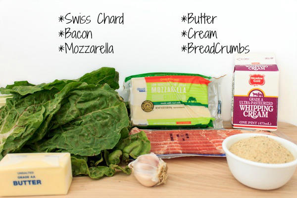 Cheesy Bacon and Swiss Chard Gratin Recipe