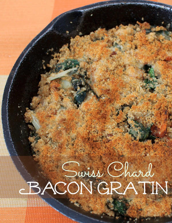 Cheesy Bacon and Swiss Chard Gratin Recipe