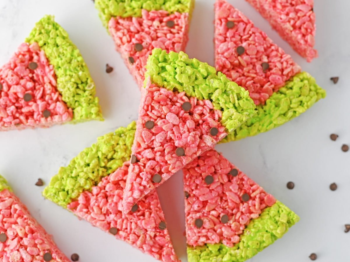 Watermelon Rice Krispie Treats