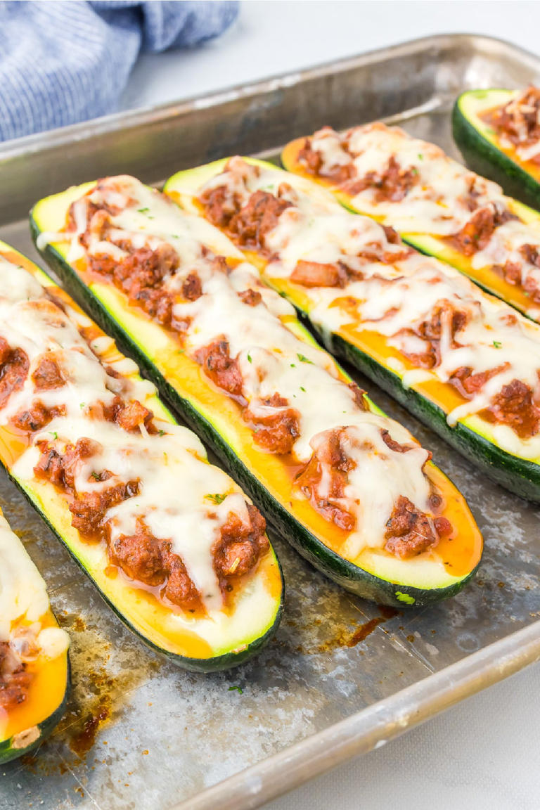Zucchini Boats With Ground Beef (Italian Style!)
