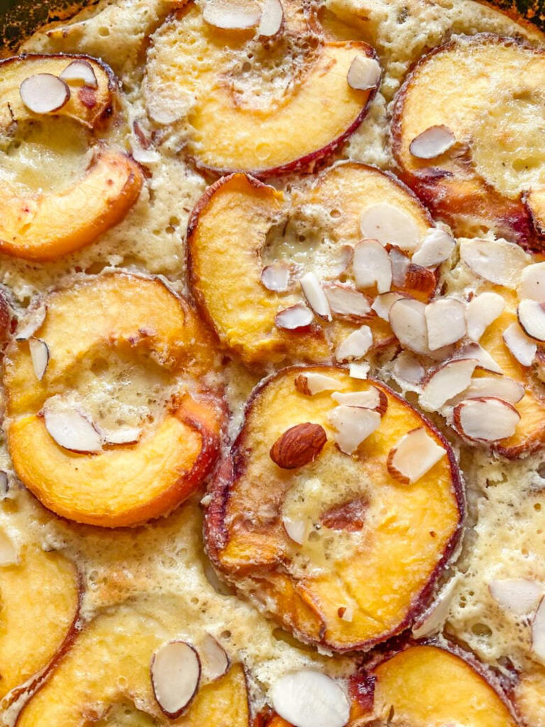 A French Classic Peach Clafoutis
