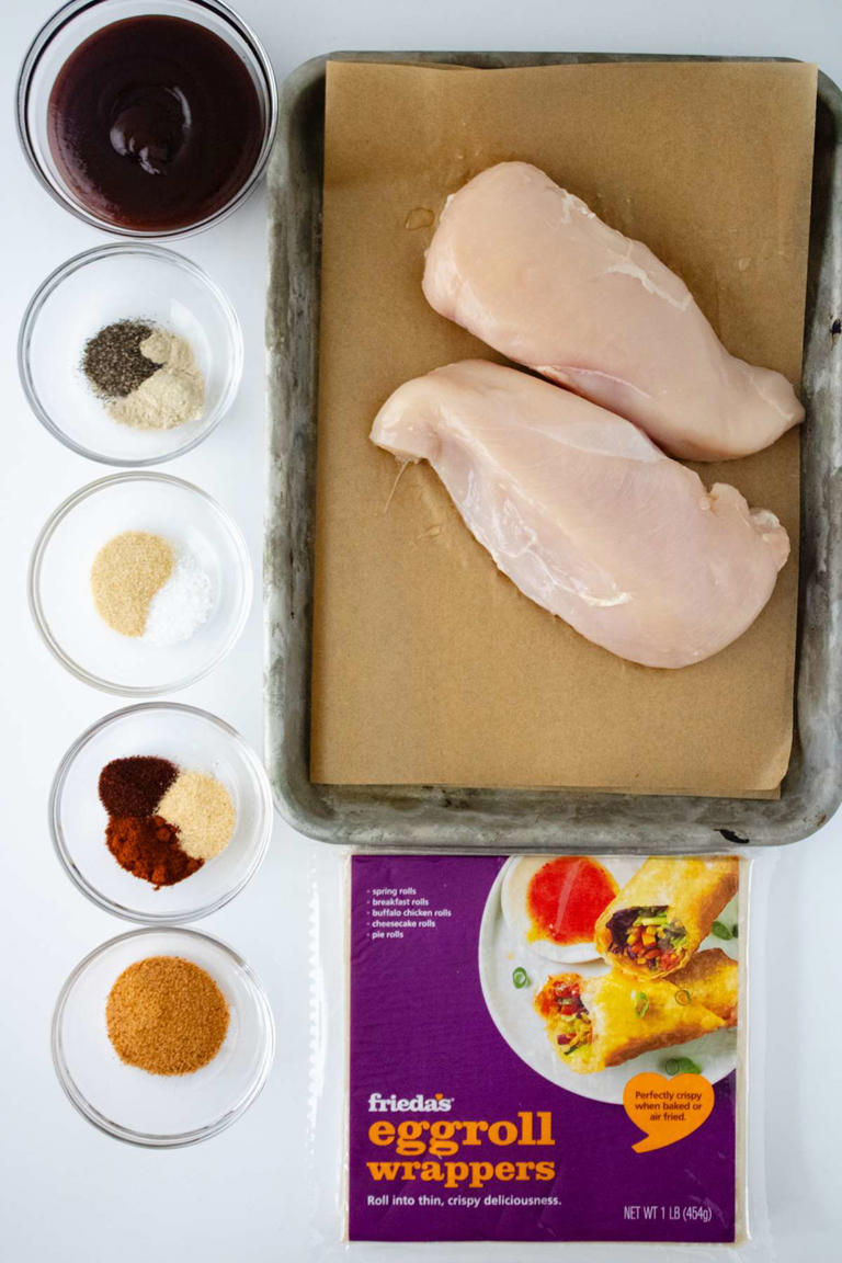 Slow Cooker Barbecue Chicken Egg Rolls