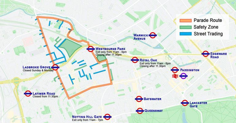 Notting Hill carnival map