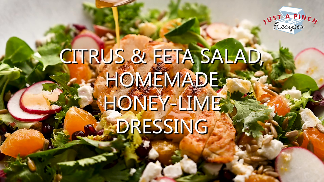 Citrus & feta cheese salad, homemade honey-lime dressing