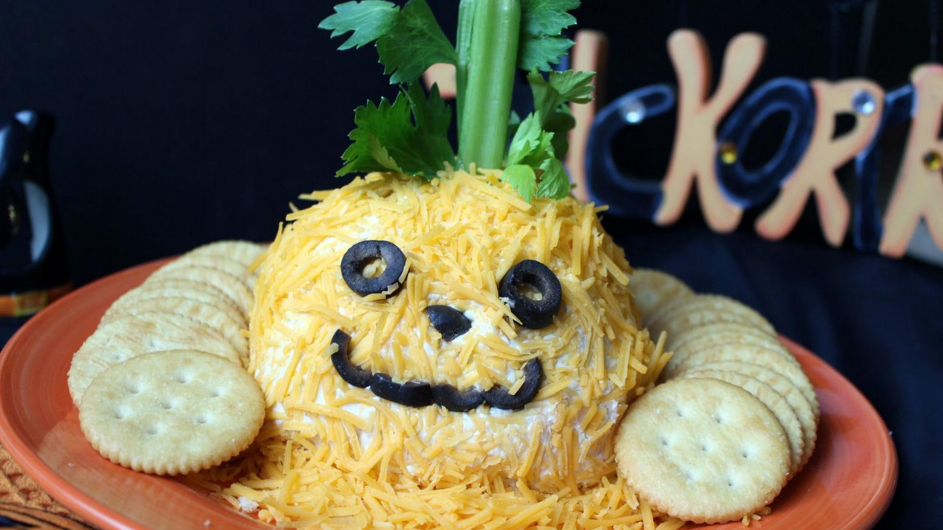 This Is A Simple And Cute Halloween Cheese Ball - Jack-o'-lantern ...