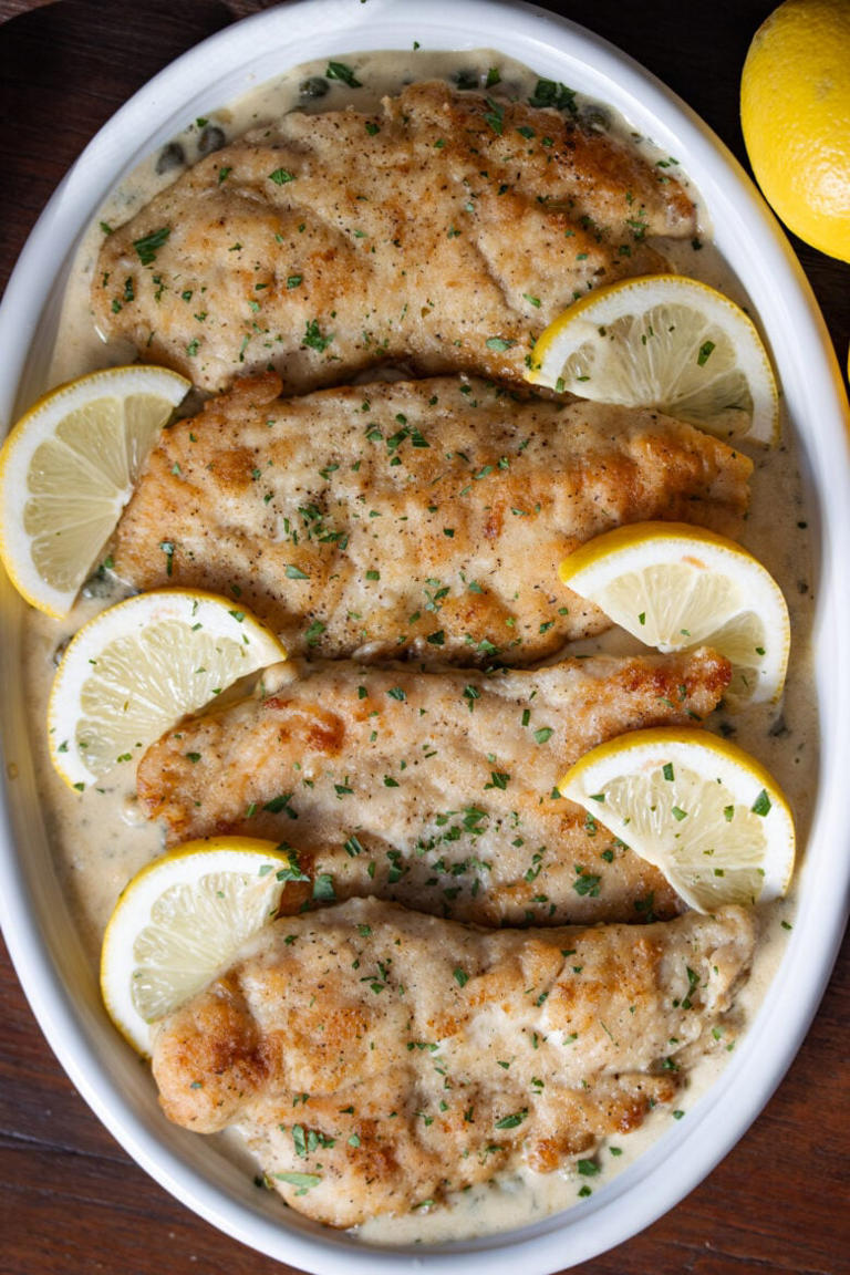 Creamy chicken piccata - a family favorite