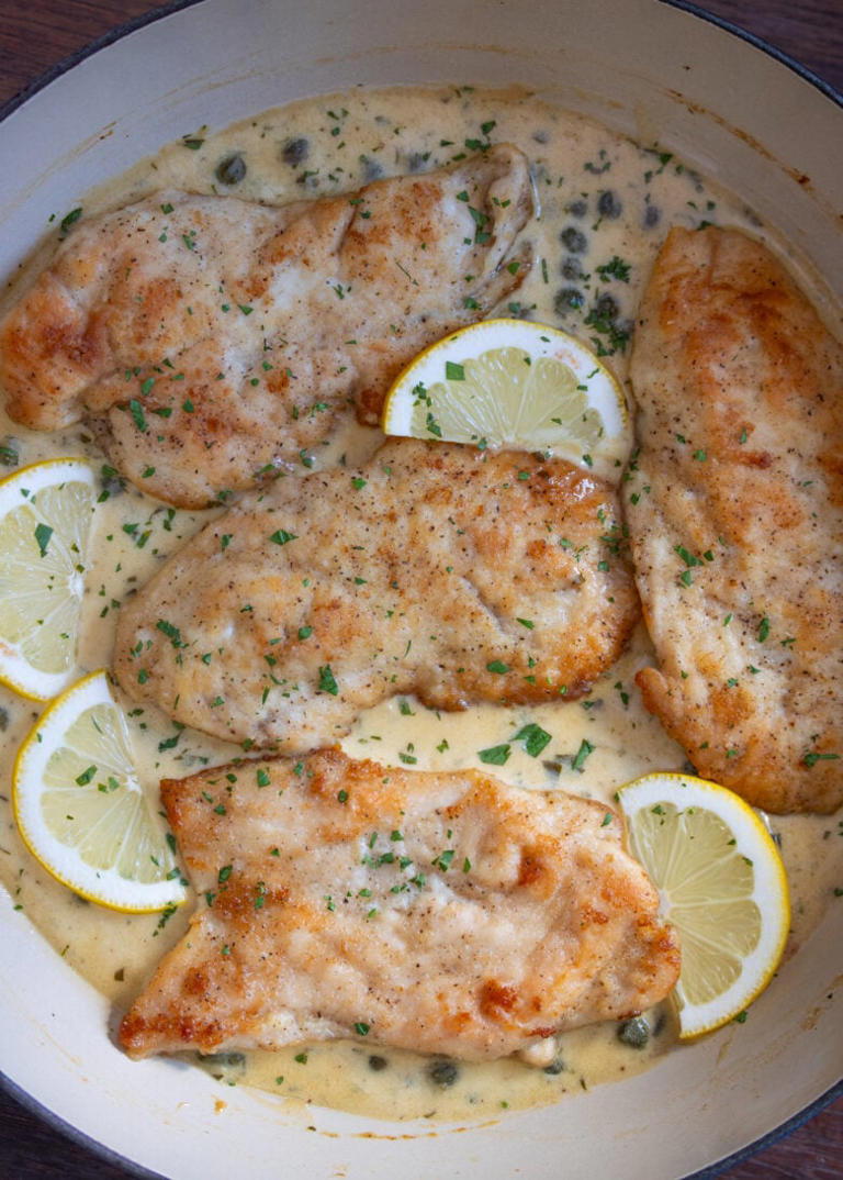 Creamy chicken piccata - a family favorite
