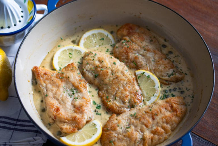 Creamy chicken piccata - a family favorite