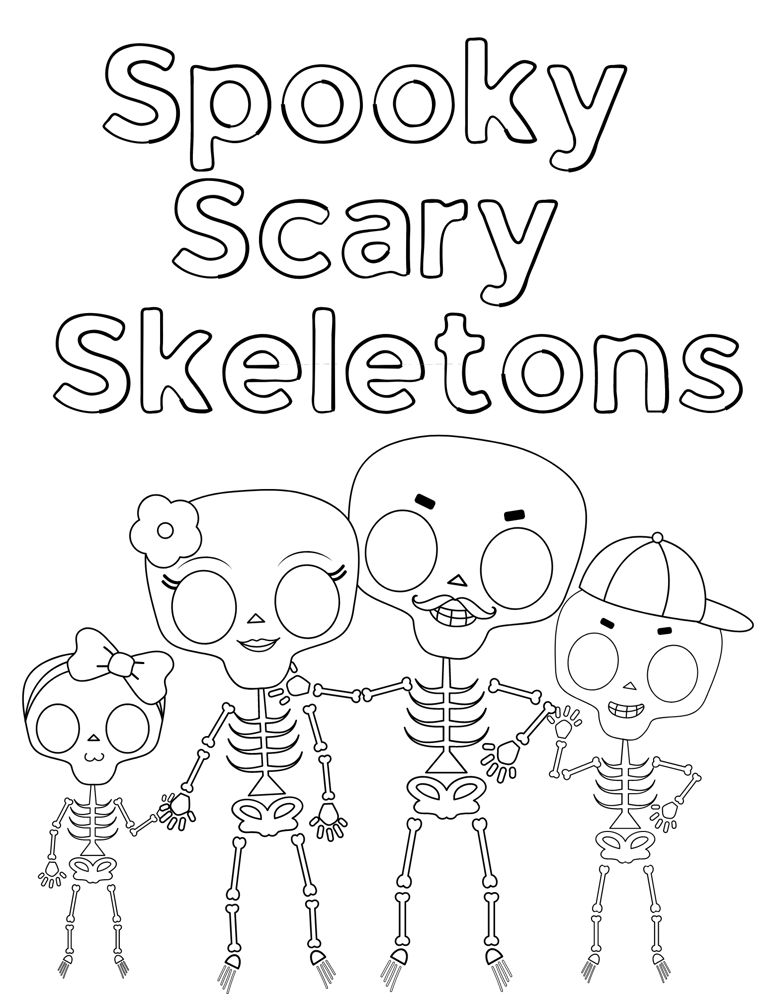 skeleton coloring pages