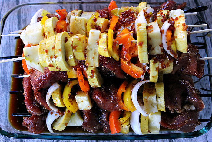 Easy grilled teriyaki pork kabobs!