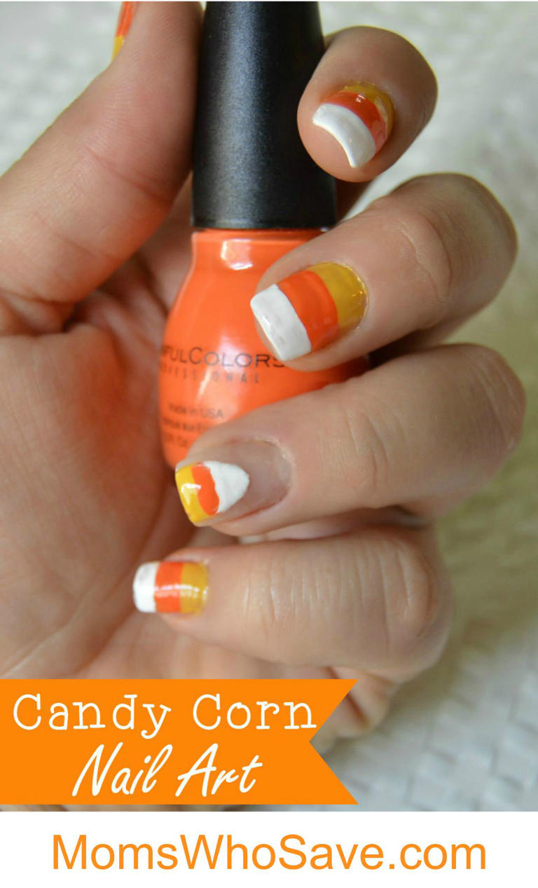 Halloween Candy Corn Nail Art Tutorial