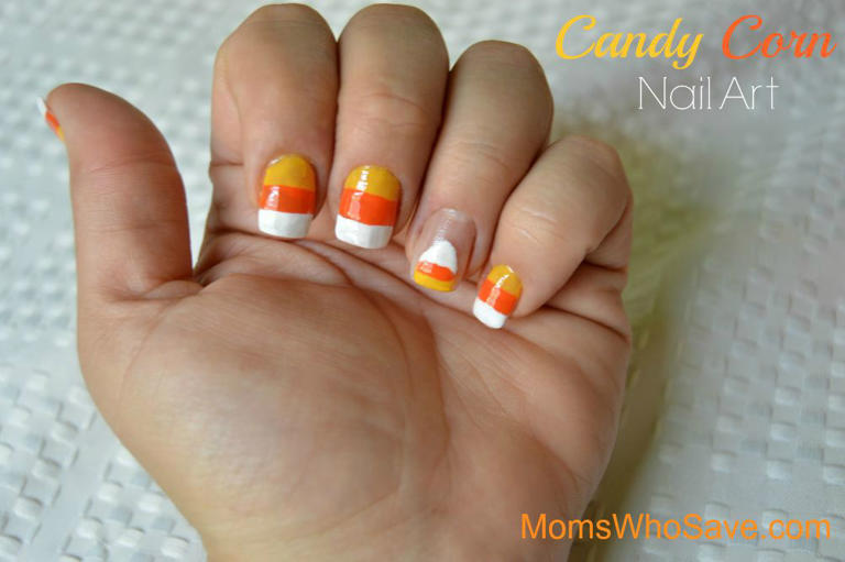 Halloween Candy Corn Nail Art Tutorial