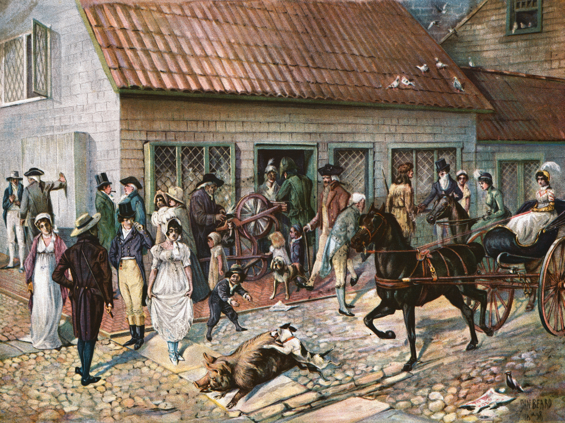 What were funerals like in the American colonies?