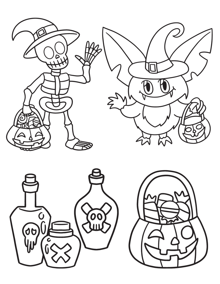 13 Cute Halloween Coloring Pages