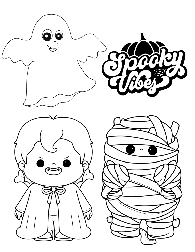 13 Cute Halloween Coloring Pages