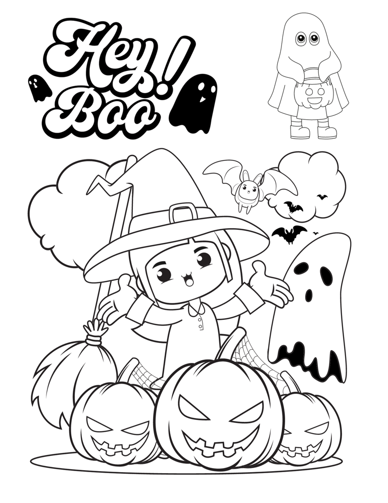13 Cute Halloween Coloring Pages