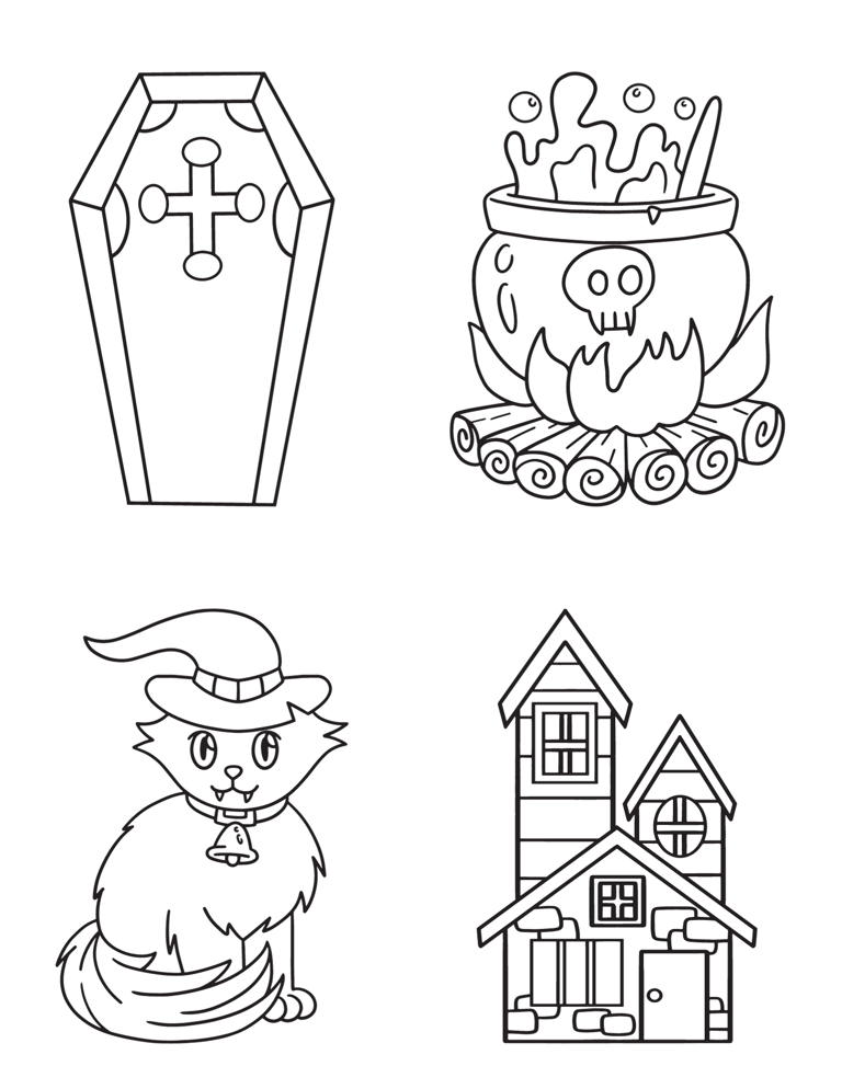 13 Cute Halloween Coloring Pages