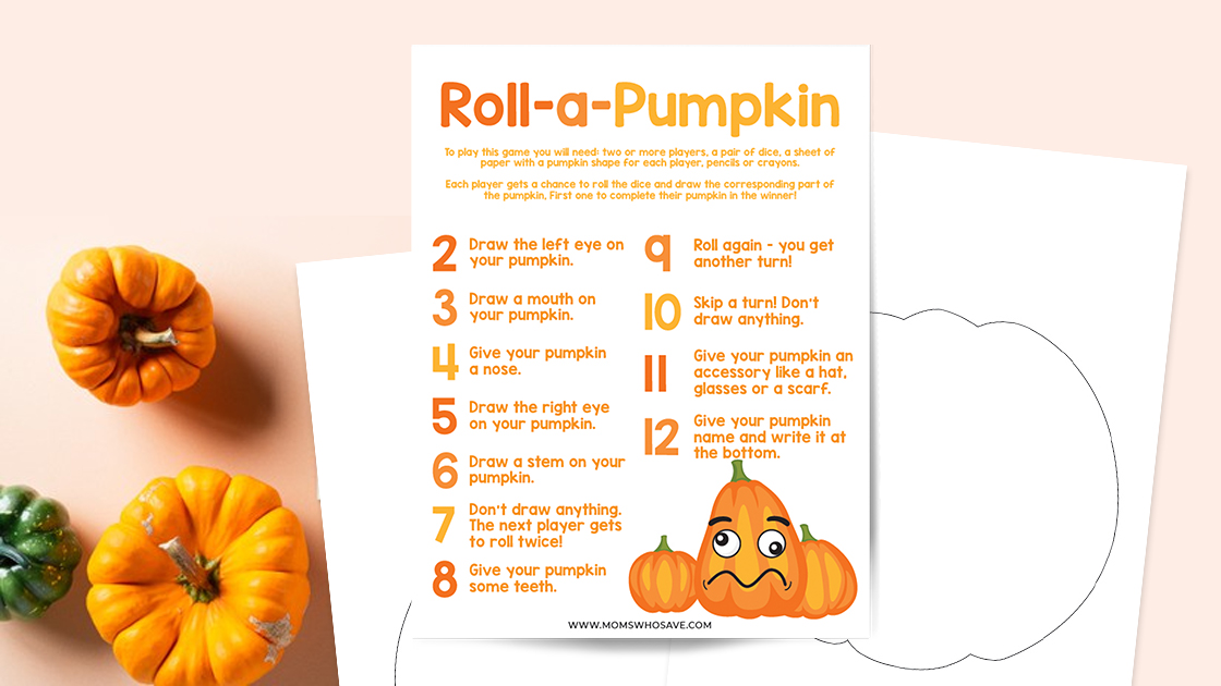 Roll-a-Pumpkin Game (Free Printable)