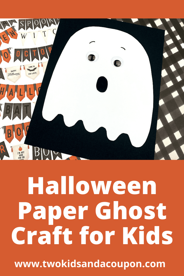 Easy Halloween Paper Ghost Craft for Kids