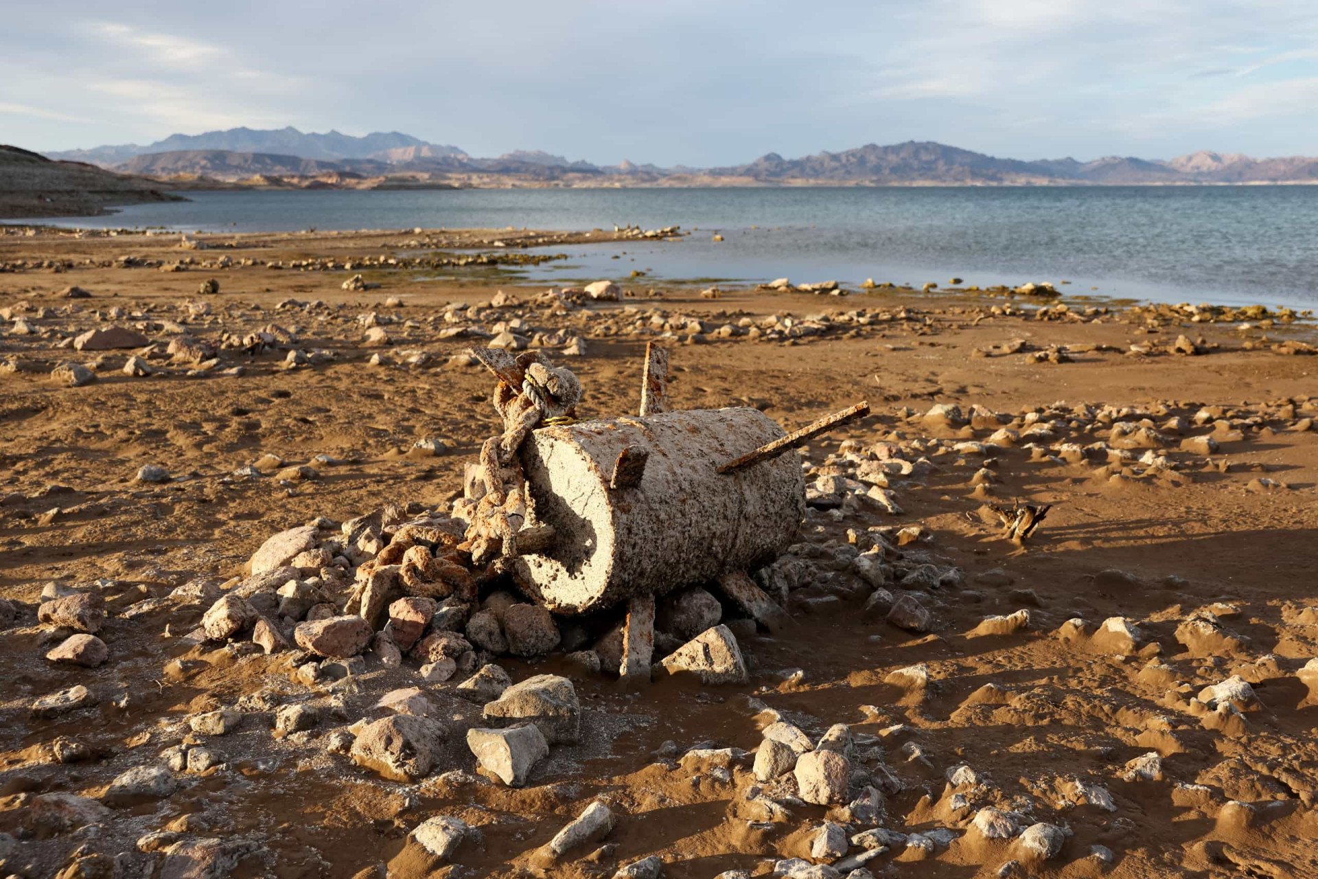 What secrets are revealed by the receding waters of Lake Mead?