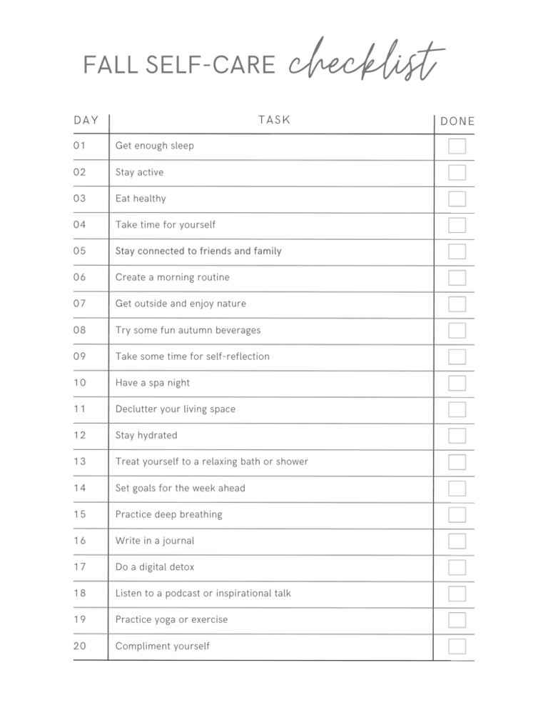 35 Essential Ideas for an Ultimate Fall Self-Care Checklist You'll Want ...
